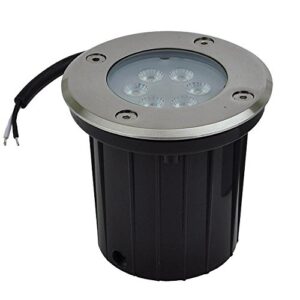 ledwholesalers low voltage in-ground led well light with brushed stainless steel trim 3-watt, 3731