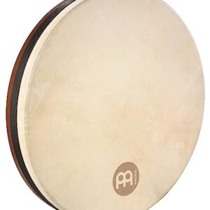 Meinl Percussion 16" Frame Drum with Strings for Buzzing Effect, Bendir-NOT Made in China-Goat Skin Head, Antique Brown Finish, 2-Year Warranty, (FD16BE)