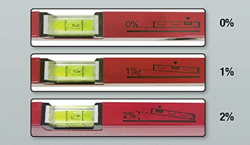 Kapro - 105 Topgrade Gradient Box Level - with Slope Measurements - Features Pre-Set Sloped Vials, Rubberized End Caps, Finely Milled Precision Surface - Hand Calibrated - Aluminum - 48 Inch