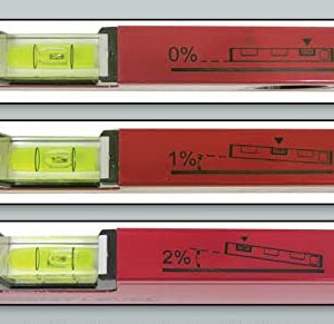 Kapro - 105 Topgrade Gradient Box Level - with Slope Measurements - Features Pre-Set Sloped Vials, Rubberized End Caps, Finely Milled Precision Surface - Hand Calibrated - Aluminum - 48 Inch