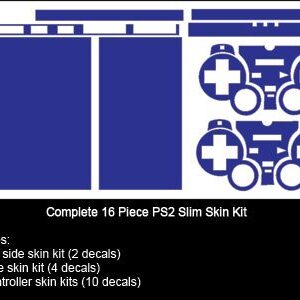 Red Chrome Mirror - Vinyl Decal Mod Skin Kit by System Skins - Compatible with PlayStation 2 Slim Console