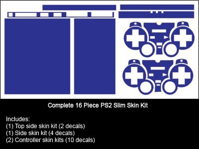 Red Chrome Mirror - Vinyl Decal Mod Skin Kit by System Skins - Compatible with PlayStation 2 Slim Console