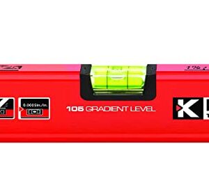 Kapro - 105 Topgrade Gradient Box Level - with Slope Measurements - Features Pre-Set Sloped Vials, Rubberized End Caps, Finely Milled Precision Surface - Hand Calibrated - Aluminum - 48 Inch