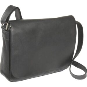 le donne full flap over shoulder bag, black