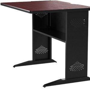 Safco Products 1930 Reversible Top Computer Desk, 36" W, Mahogany/Medium Oak