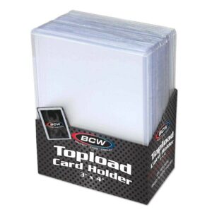 bcw 3x4 topload card holders - premium - 25 top loaders per pack (quantity of 1000)