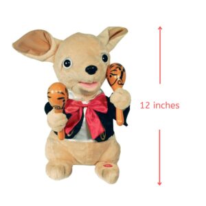 Cuddle Barn Chuey Bamba 12" Singing Chihuahua Animated Plush Toy, Shakes Maracas to La Bamba