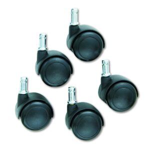 safco products 5132 task master hard floor casters, 2" (set of 5) for use with task master, soft tough and workfit chairs (sold separately), black