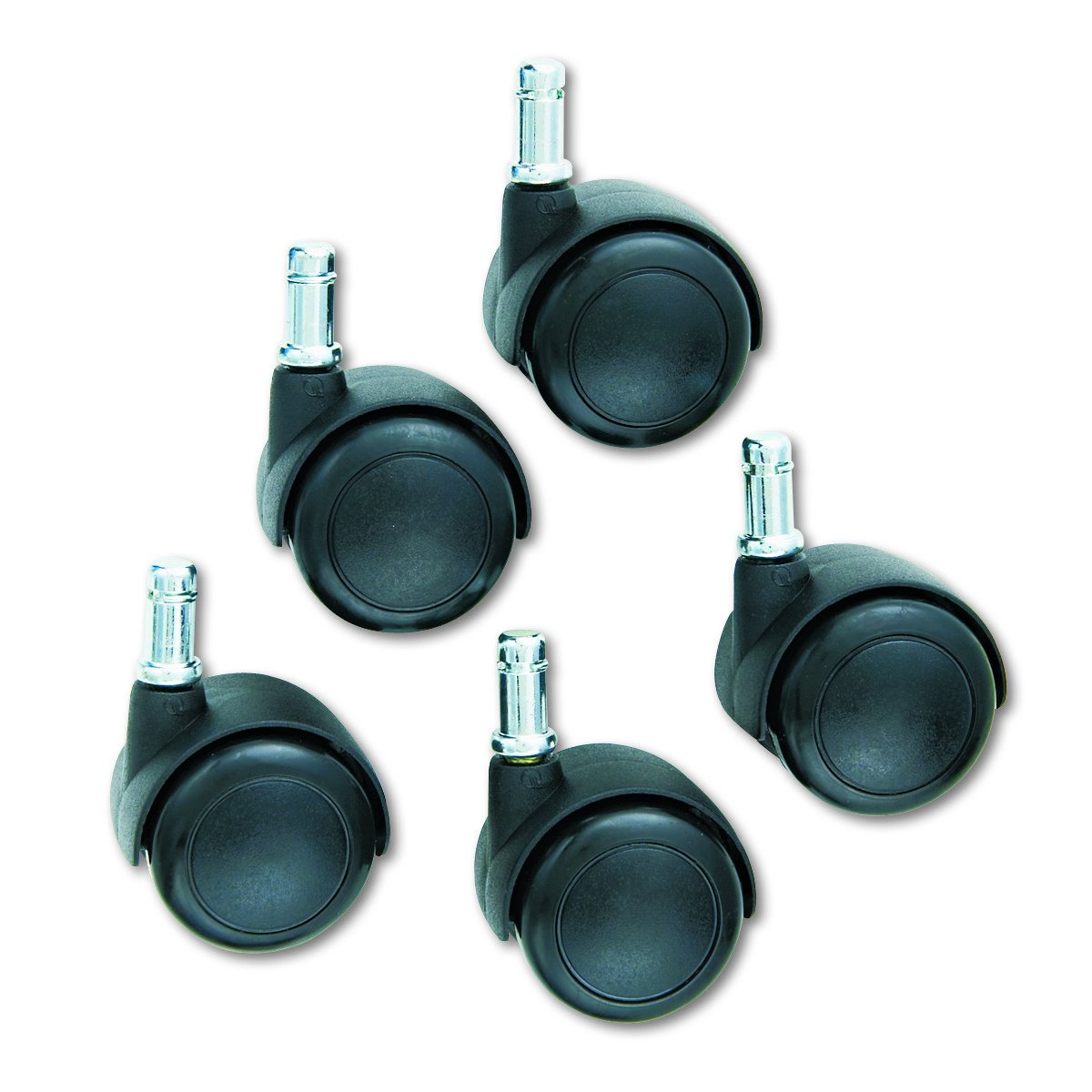 Safco Products 5132 Task Master Hard Floor Casters, 2" (Set of 5) for use with Task Master, Soft Tough and WorkFit Chairs (sold separately), Black