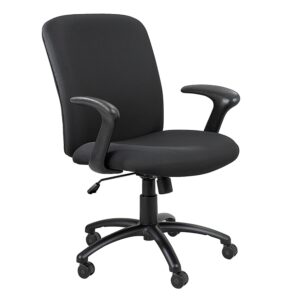 Safco High Back Big and Tall Swivel Desk Task Chair Adjustable Height and Rolling Base, Rated for 24-7 Use, 500 lbs. Weight Capacity, Work or Home Office, Black (3490BL)