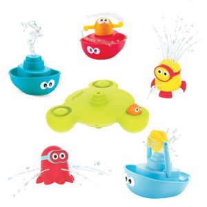 Yookidoo Baby Bath Toy (7 Piece Set) - Stack N' Spray Bathtub Fountain - Magical Spray Fountain for Bathtime Fun