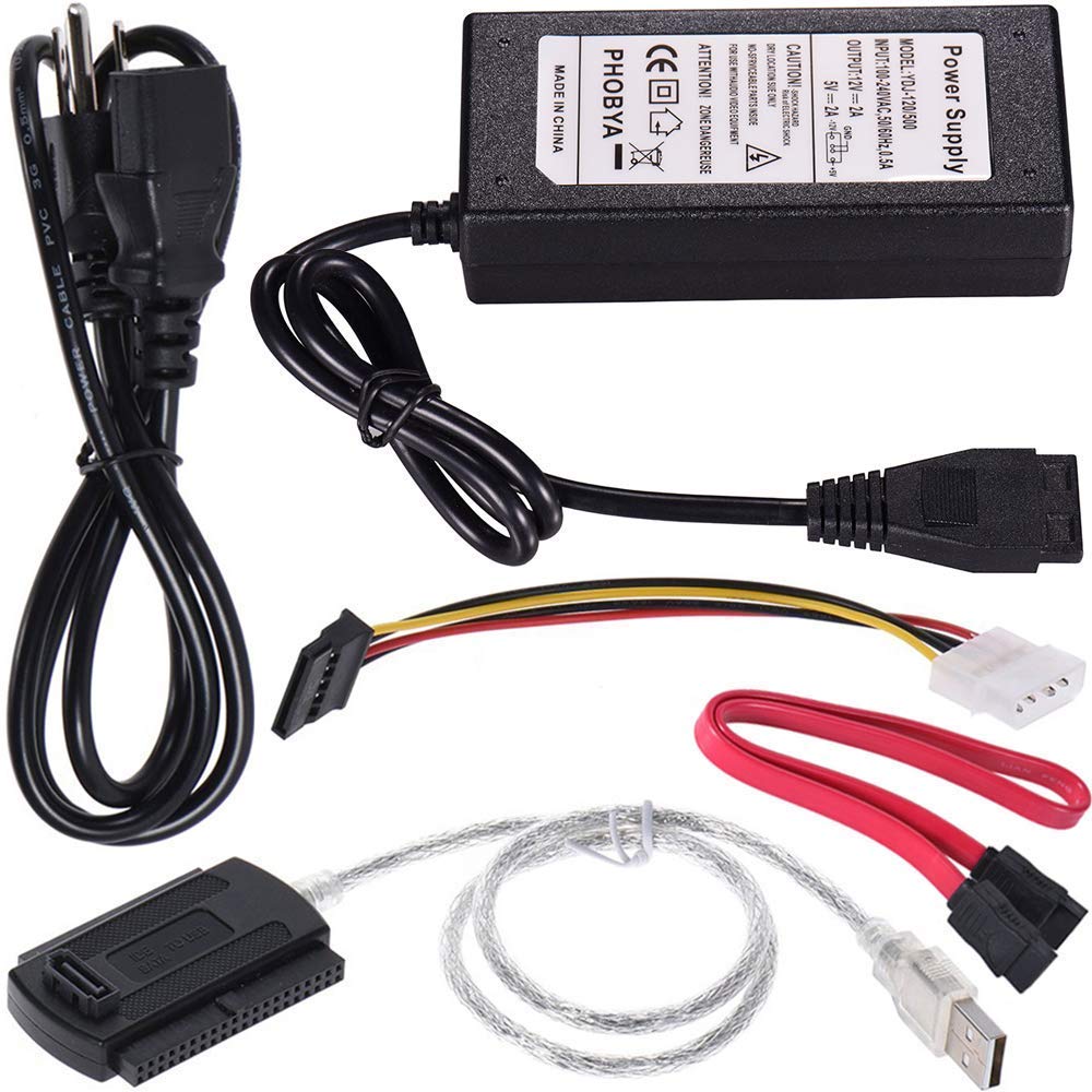 SANOXY A12940 SATA/PATA/IDE Drive to USB 2.0 Adapter Converter Cable Set