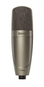 shure ksm42 cardioid condenser microphone - large dual-diaphragm side-address mic for world class vocals, with prethos advanced preamplifier technology, ultra-wide dynamic range & internal shock mount