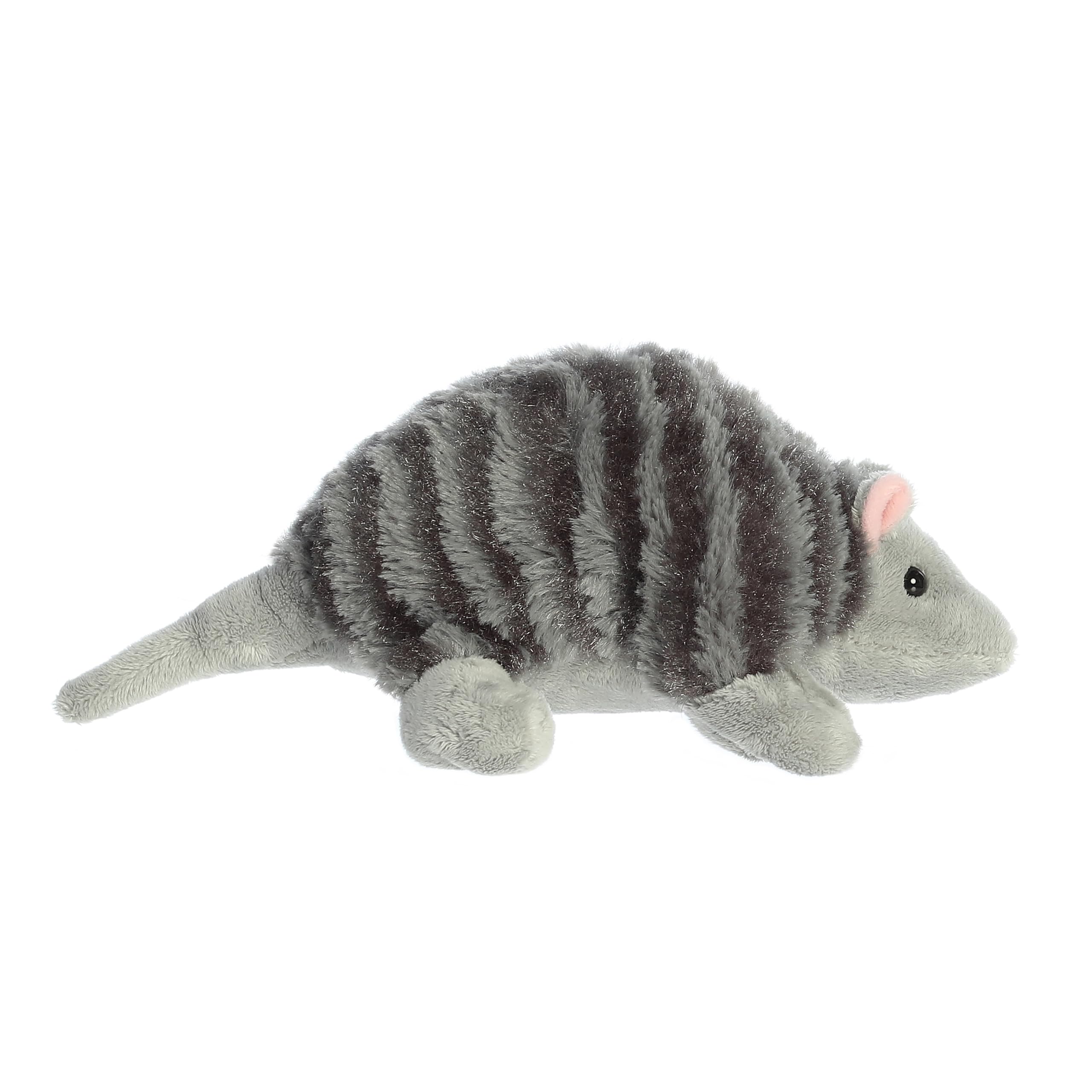 Aurora® Adorable Mini Flopsie™ Armadillo Stuffed Animal - Playful Ease - Timeless Companions - Gray 8 Inches