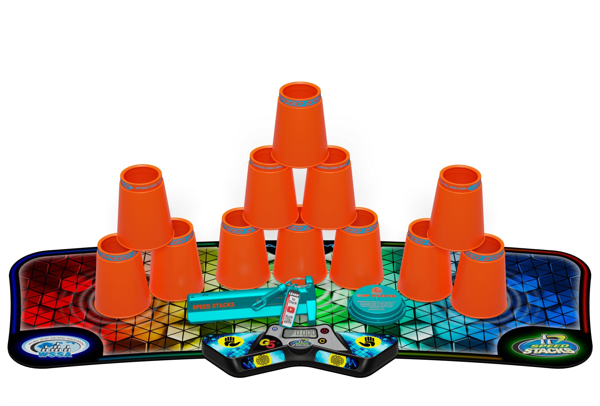 Speed Stacks | Sport Stacking Pro Competitor, Pro Series 2, Red - 12 Cups, pro Holding stem, with G5 Timer and mat | WSSA Approved