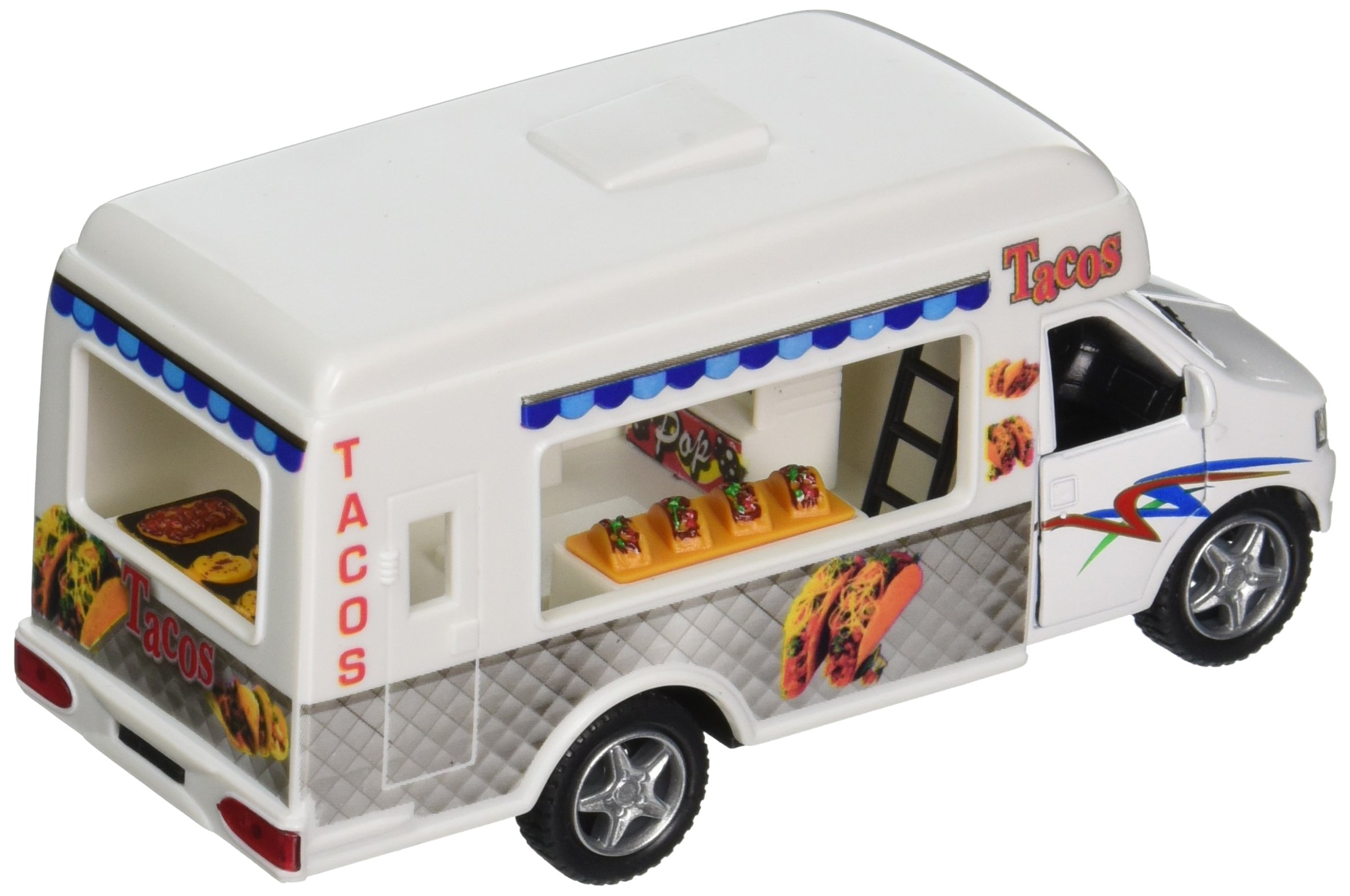 KiNSFUN Taco Truck Die Cast Metal with Pullback Action