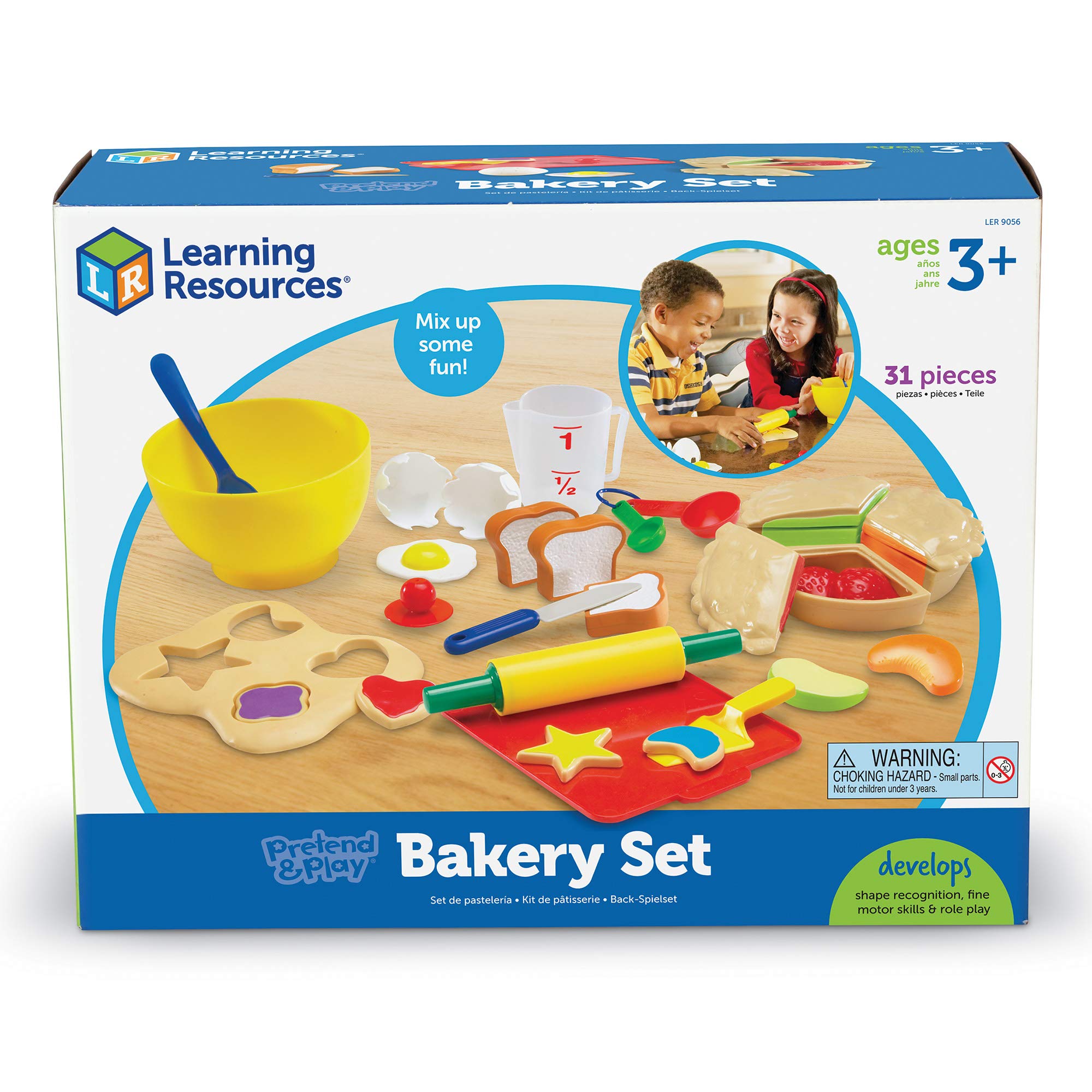 Learning Resources Pretend & Play Bakery Set - 31 Pieces, Ages 3+ Pretend Play Toys for Toddlers, Bakery Toys, Preschool Learning Toys, Kitchen Play Toys for Kids