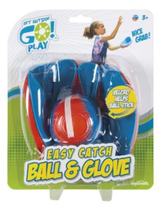 get outside go! easy catch ball & glove set super sport outdoor active play baseball by toysmith (packaging may vary) small