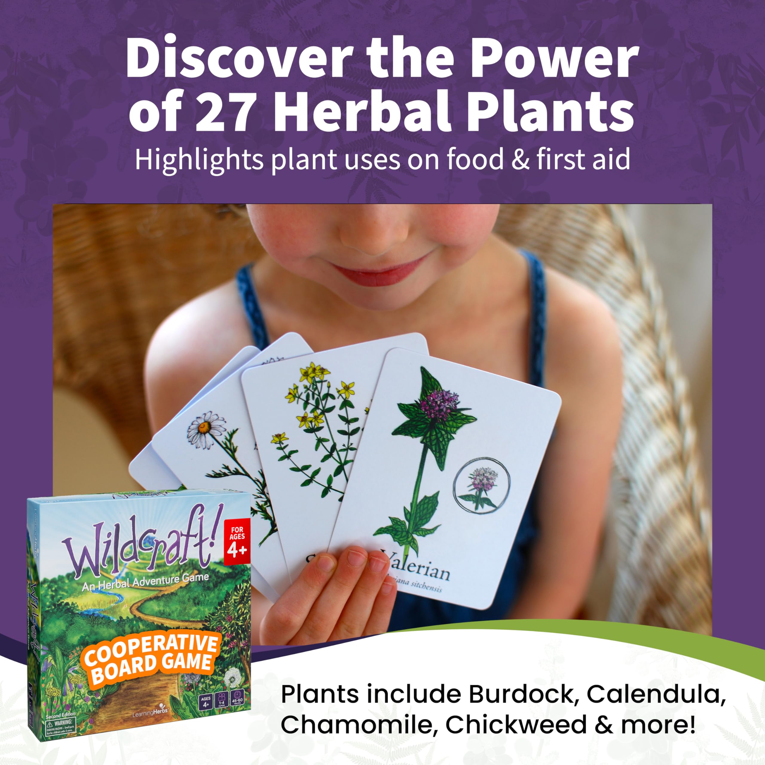 Wildcraft! an Herbal Adventure Game/Family Game: Cooperative Board Games for 4+ Year Olds Learn 25 Herbs – Coop Board Games/Educational Games w/Learning Tools, incl. Plant Guide & Coloring Book