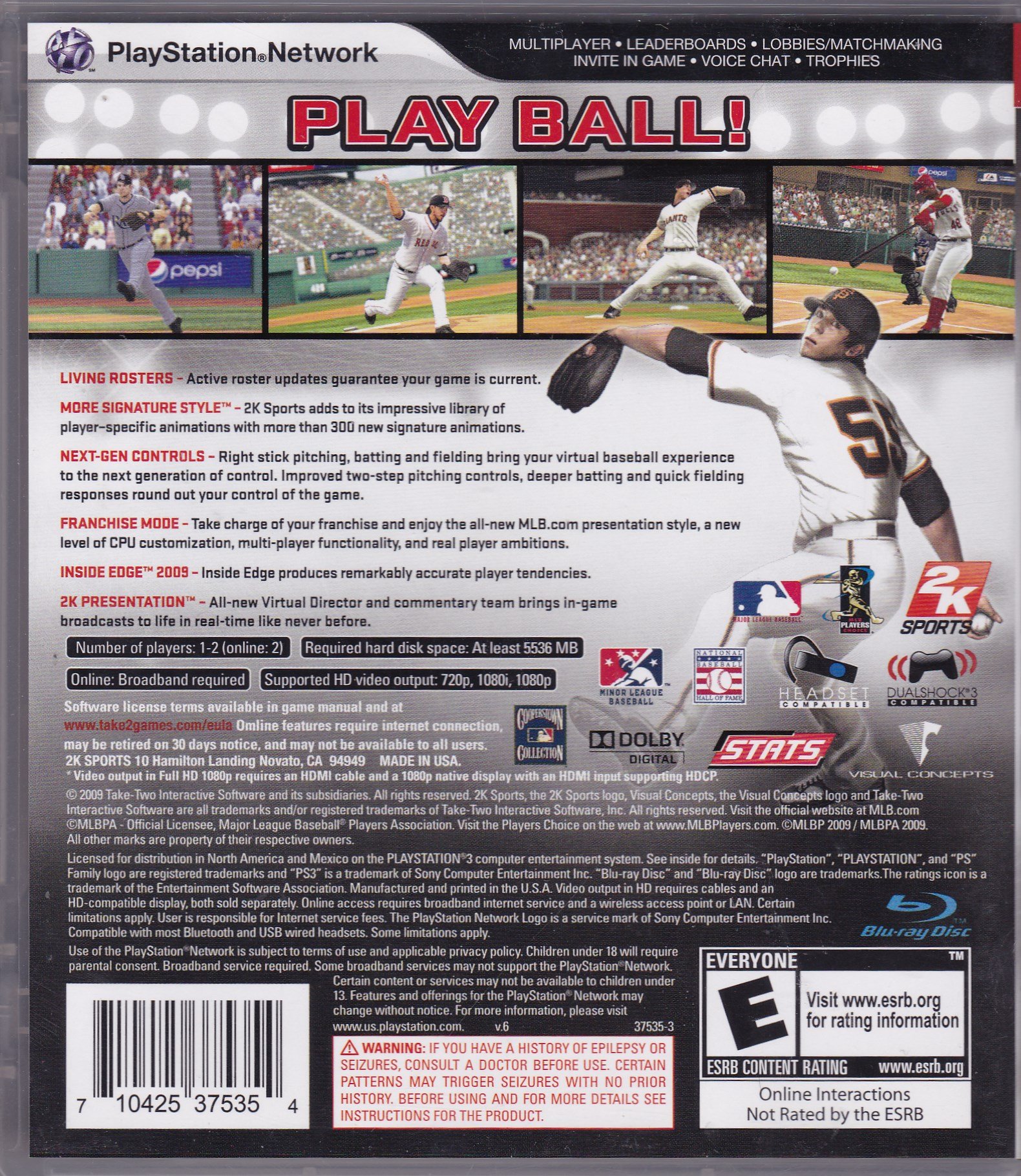 Major League Baseball 2K9 - Playstation 3