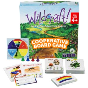 wildcraft! an herbal adventure game/family game: cooperative board games for 4+ year olds learn 25 herbs – coop board games/educational games w/learning tools, incl. plant guide & coloring book