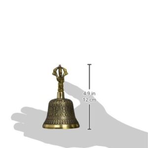 Tibetan Bell with Dorje and Striker - 5" Bronze