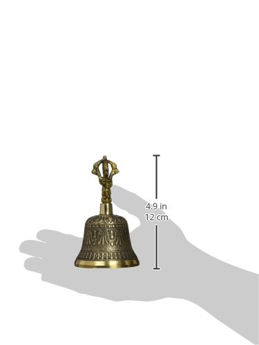 Tibetan Bell with Dorje and Striker - 5" Bronze