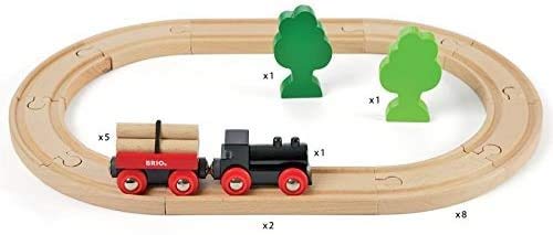 BRIO World - 33042 Little Forest Train Set - Premium 18-Piece Wooden Toy Train Set with Track and Accessories | Perfect for Kids Ages 3 and Up | FSC Certified for Sustainability