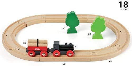 BRIO World - 33042 Little Forest Train Set - Premium 18-Piece Wooden Toy Train Set with Track and Accessories | Perfect for Kids Ages 3 and Up | FSC Certified for Sustainability