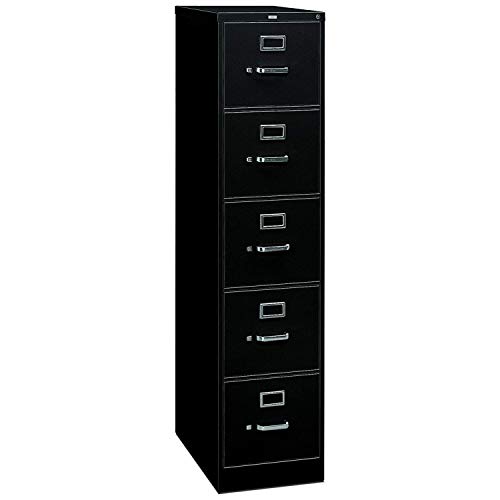 HON 5 Drawer Vertical File, 26-1/2"D, Legal, Black, HON315CPP