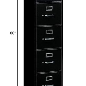 HON 5 Drawer Vertical File, 26-1/2"D, Legal, Black, HON315CPP