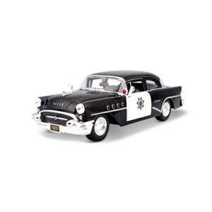 maisto 1:26 scale 1955 buick century diecast vehicle (styles may vary), black, white