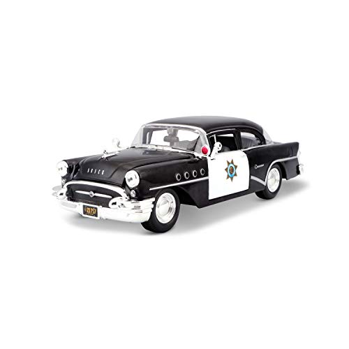 Maisto 1:26 Scale 1955 Buick Century Diecast Vehicle (Styles May Vary), Black, White