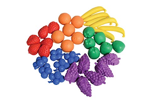 Edx Education Fruit Counters - Set of 108 - Early Math Manipulative for Kids - Teach Beginner Addition and Subtraction - Build Counting, Sorting and Language Skills