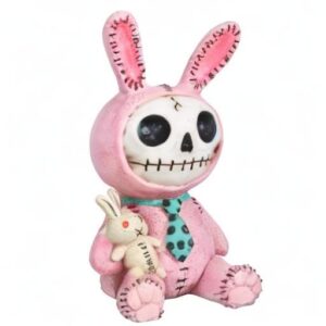 SUMMIT COLLECTION Furrybones Pink Bun Bun Signature Skeleton in Bunny Costume with Bunny Doll