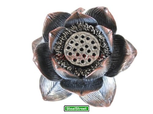 SUMMIT COLLECTION Eastern Enlightenment Lotus Flower Meditation Incense Burner, Zen Buddhist Home Décor