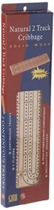 chh natural 2-track wood cribbage board game