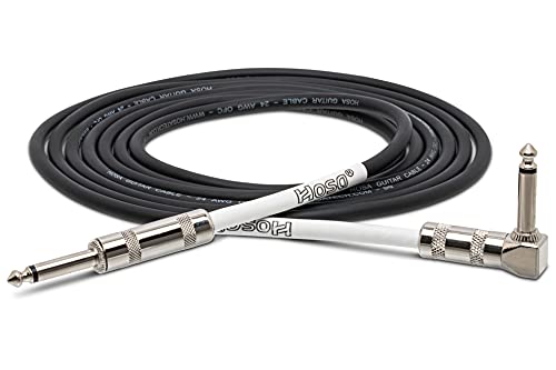 Hosa GTR-215R Straight to Right Angle Guitar Cable, 15 Feet Black