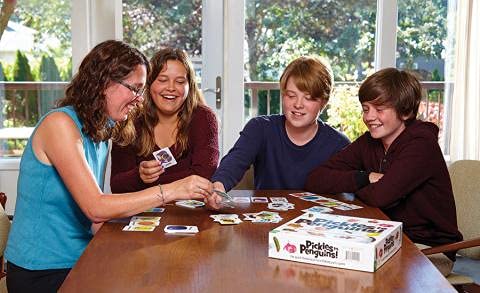 Outset Media - Pickles to Penguins Family Card Game - Quick Thinking, Crazy Picture Connection, Matching Game (Ages 8+)