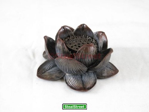 SUMMIT COLLECTION Eastern Enlightenment Lotus Flower Meditation Incense Burner, Zen Buddhist Home Décor