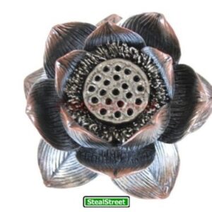 SUMMIT COLLECTION Eastern Enlightenment Lotus Flower Meditation Incense Burner, Zen Buddhist Home Décor