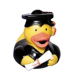 Chic Graduation Rubber Ducky Favor in Black & Yellow - 2" x 2.25"(Pack of 1) - The Perfect Novelty Gift & Keepsake