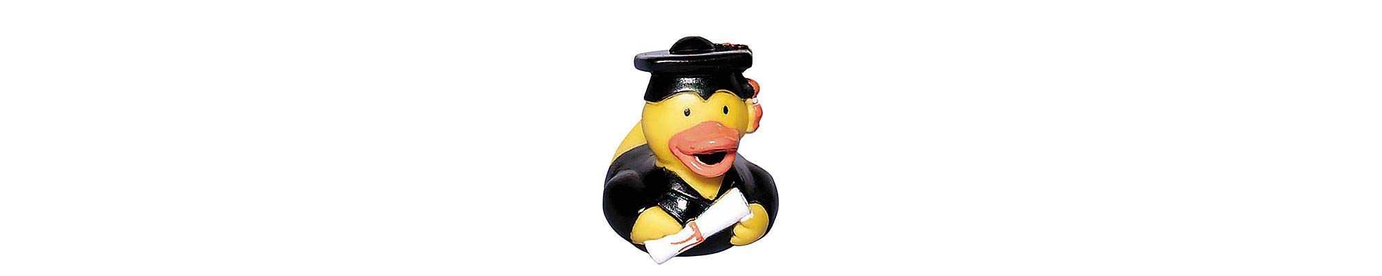 Chic Graduation Rubber Ducky Favor in Black & Yellow - 2" x 2.25"(Pack of 1) - The Perfect Novelty Gift & Keepsake