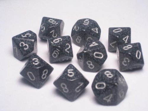 Chessex Dice Sets: Ninja Speckled - Ten Sided Die d10 Set (10)