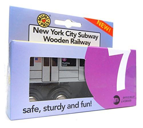 Munipals Wooden Railway NYC Subway Car 7