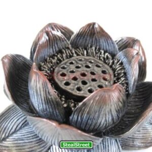 SUMMIT COLLECTION Eastern Enlightenment Lotus Flower Meditation Incense Burner, Zen Buddhist Home Décor