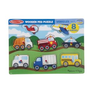 Melissa & Doug Vehicles Wooden Peg Puzzle (8 pcs)