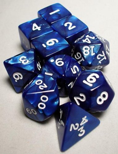 Navy Pearlized Polyhedral Dice Set 10pc Set in Tube