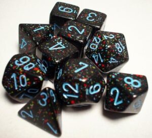 koplow rpg dice sets: blue stars speckled polyhedral 10-die set