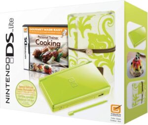 nintendo ds lite green spring bundle w/personal trainer: cooking